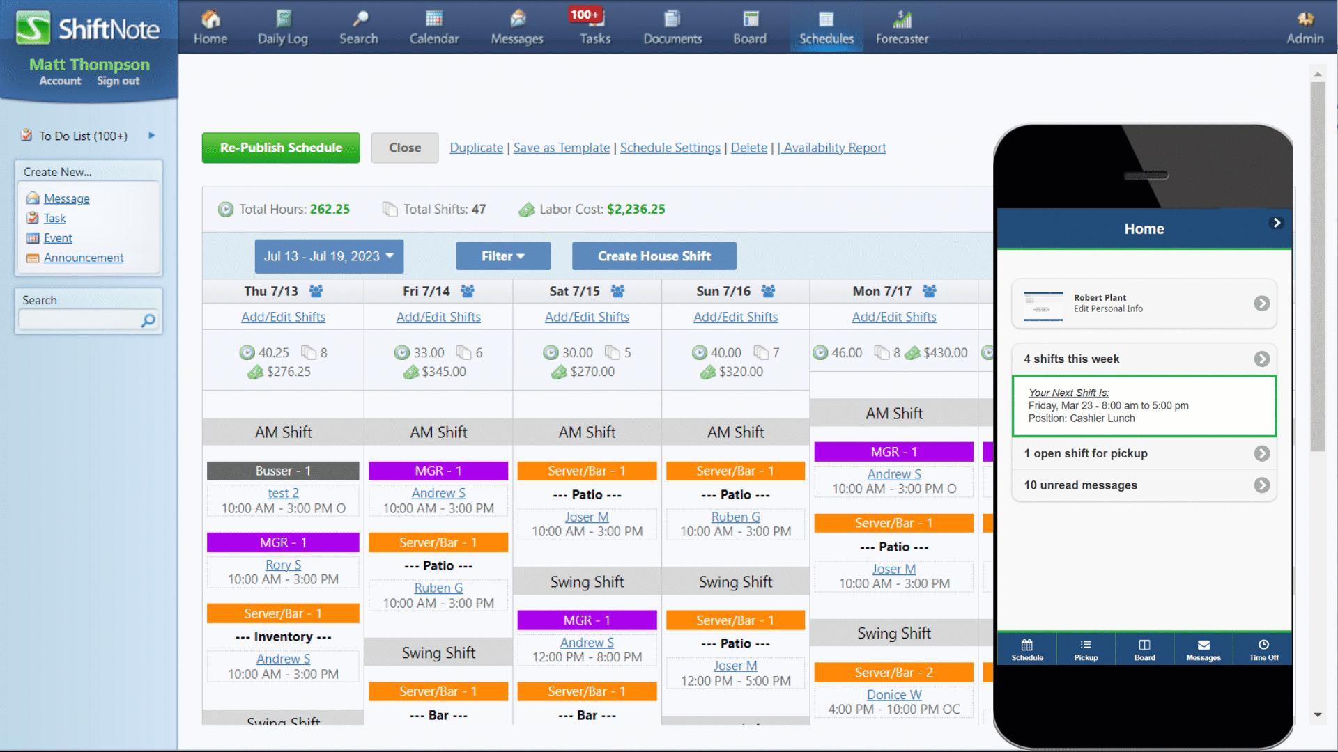 ShiftForce | ShiftNote Logbooks and Scheduling